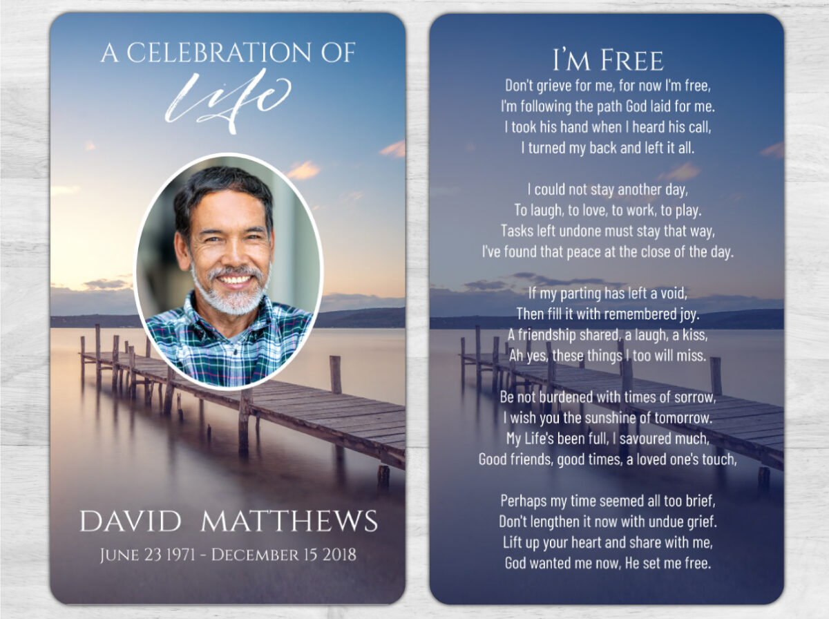 Laminated Prayer Cards for Funeral |Personalized Laminated Prayer Cards
