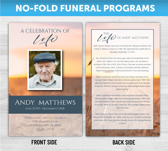 Funeral Printing Services - Custom Funeral Cards - Memorial Card Services