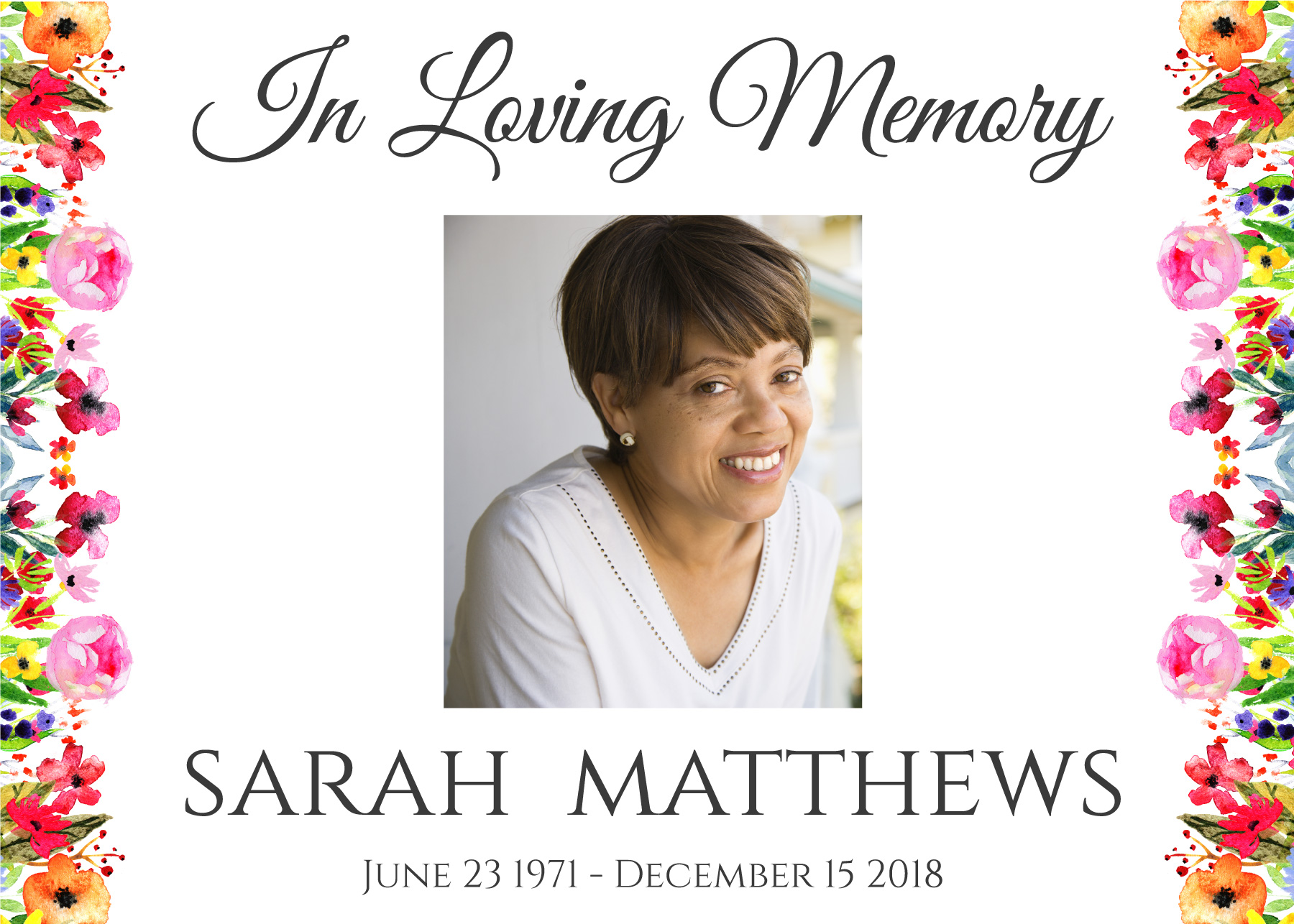 Memorial Yard Sign - 1096 - Memorial Prints - Memorial & Funeral Printing