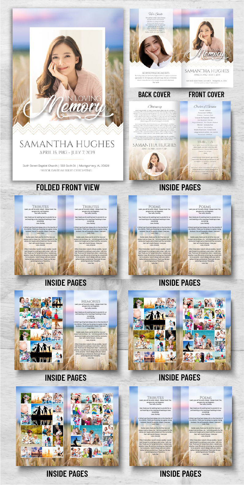 16 Page Funeral Program - 2027 - Memorial Prints - Memorial & Funeral Printing