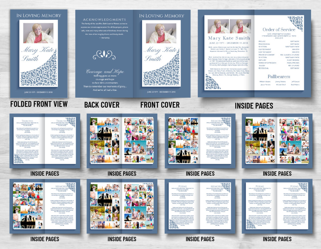 20 Page Funeral Program - 1083 - Memorial Prints - Memorial & Funeral Printing