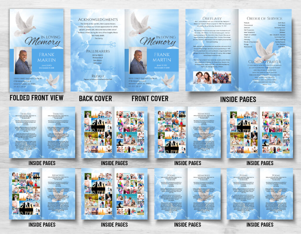 20 Page Funeral Program - 1090 - Memorial Prints - Memorial & Funeral ...