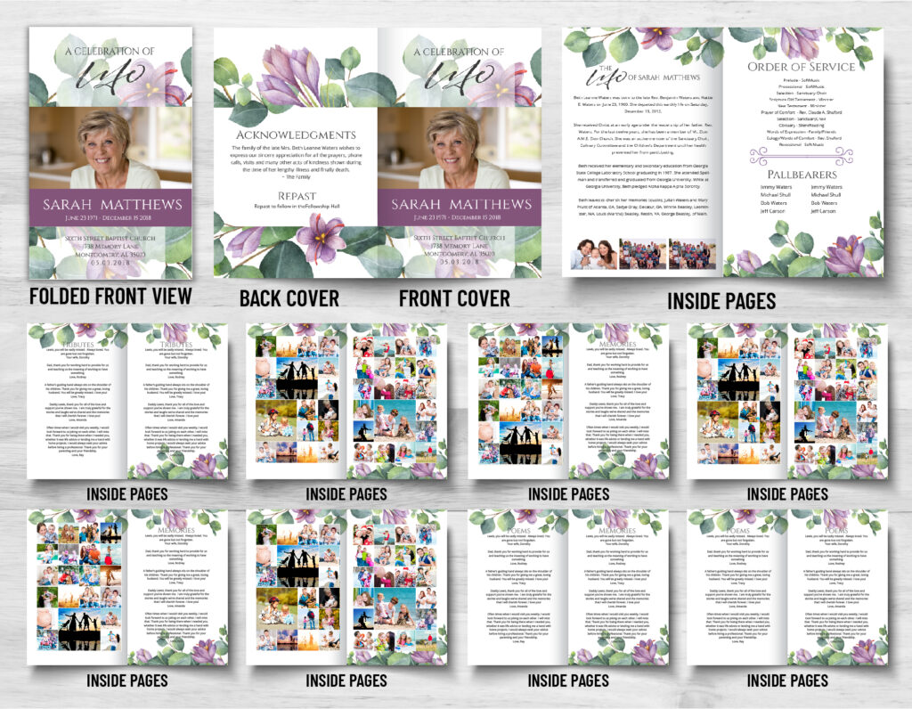 20 Page Funeral Program - 1097 - Memorial Prints - Memorial & Funeral ...