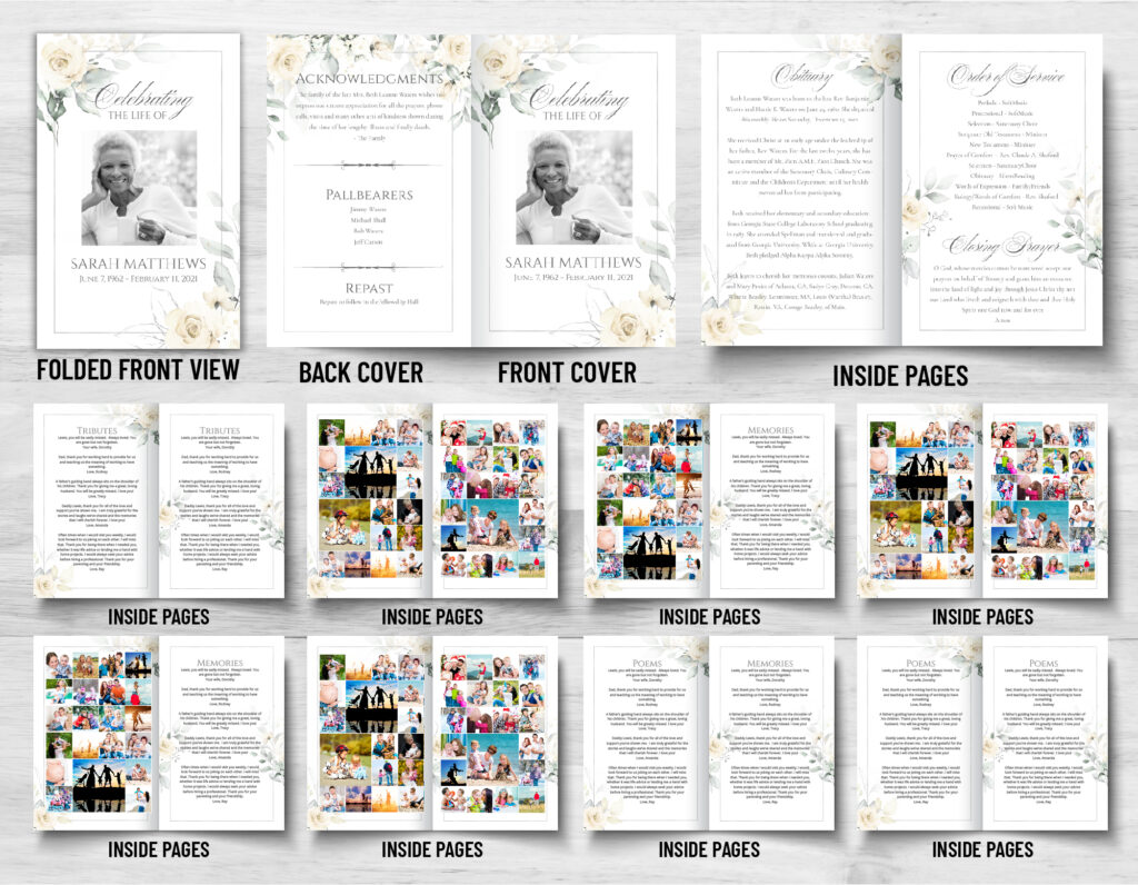 20 Page Funeral Program - 2067 - Memorial Prints - Memorial & Funeral ...