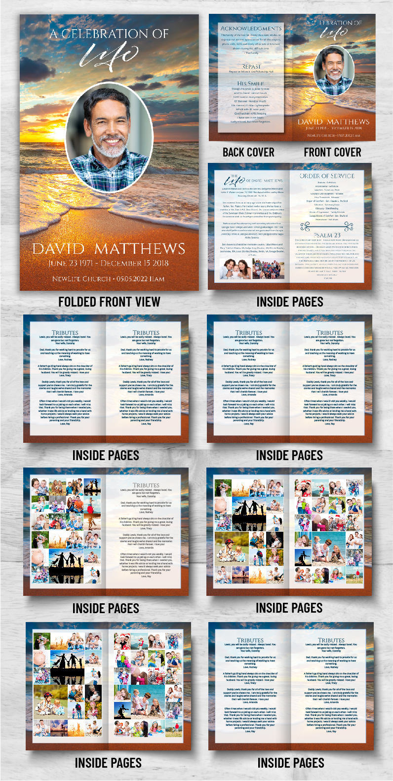 Folded Funeral Programs (20pages) - Memorial Prints - Memorial ...