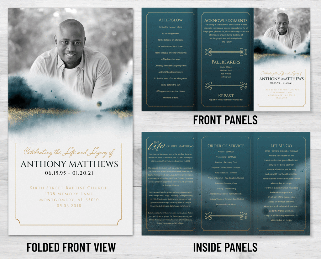 Trifold Funeral Program - Obituary Program - DisciplePress
