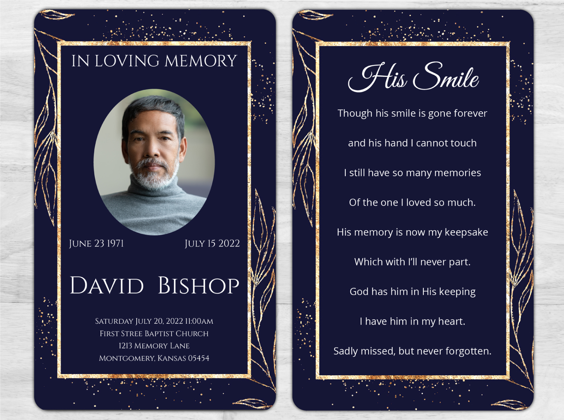 Personalized Prayer Cards for Funeral - Prayer Card Design