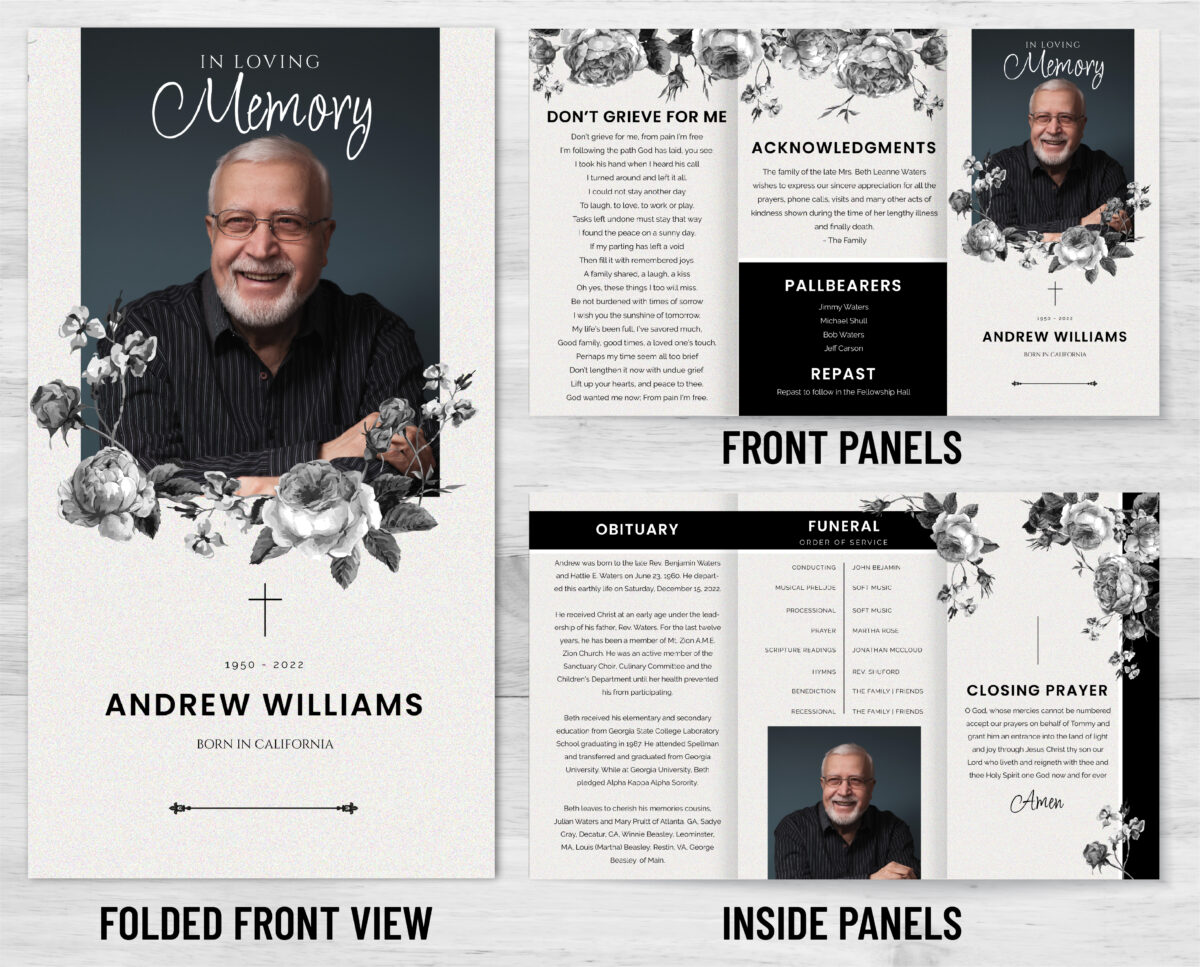 Trifold Funeral Program - Obituary Program - DisciplePress