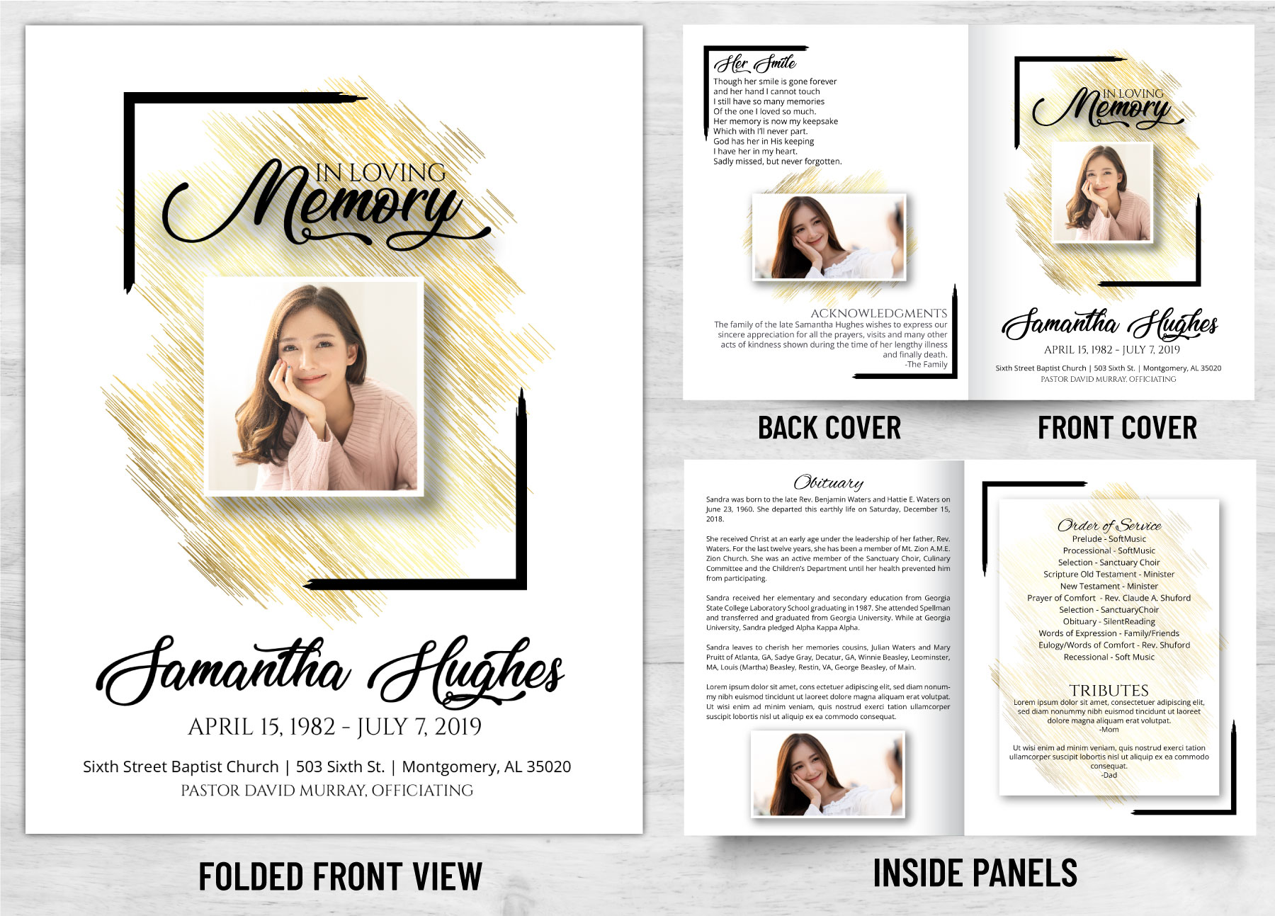 Folded Memorial Card - 2030 - Memorial Prints - Memorial & Funeral Printing