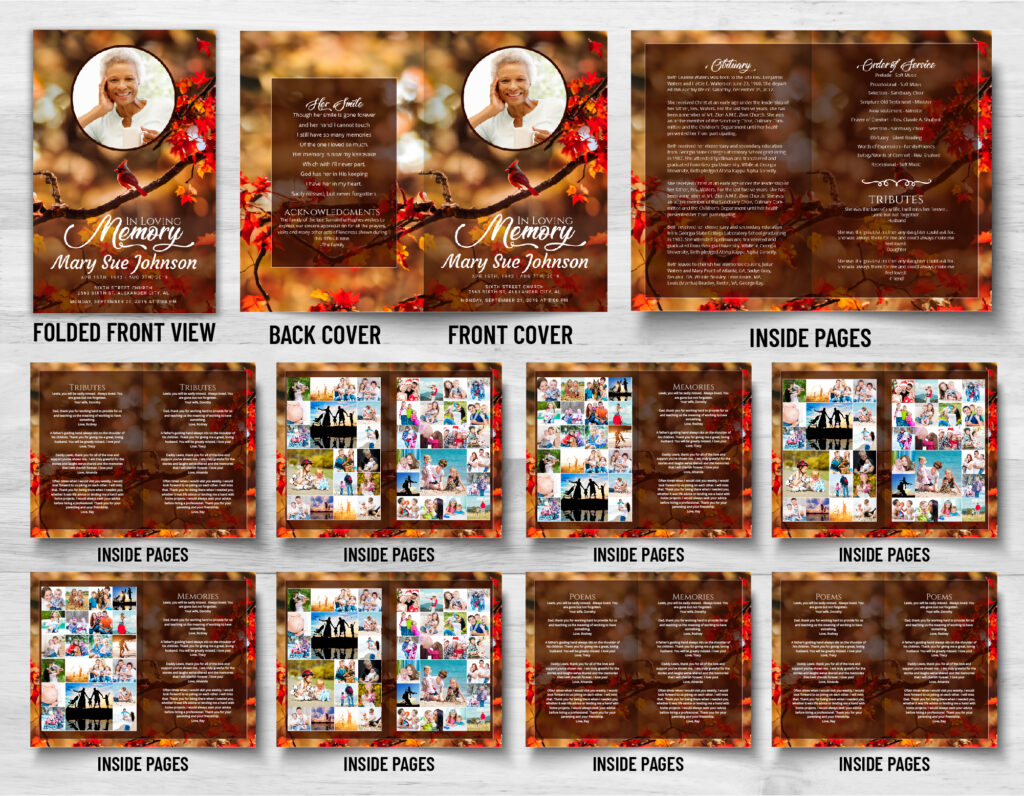 20 Page Funeral Program - 2159 - Memorial Prints - Memorial & Funeral Printing