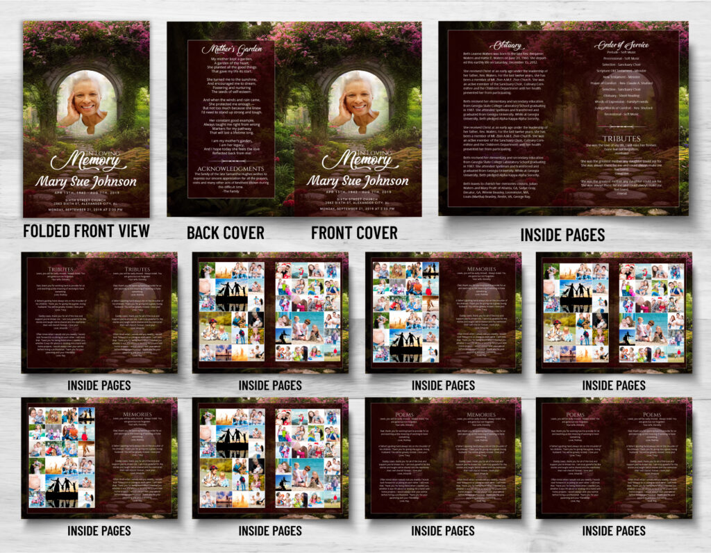 20 Page Funeral Program - 2172 - Memorial Prints - Memorial & Funeral ...