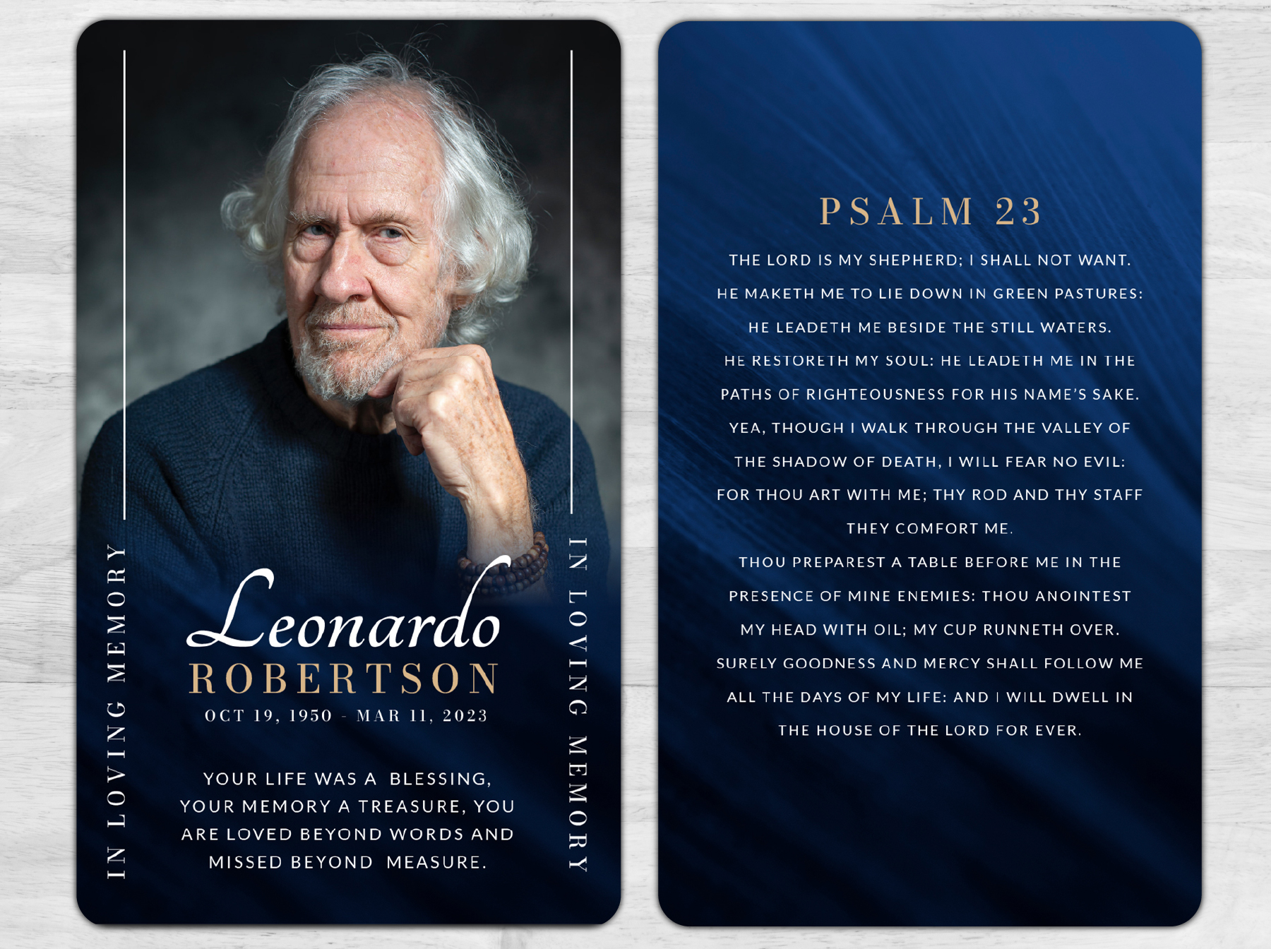 Laminated Prayer Cards for Funeral |Personalized Laminated Prayer Cards