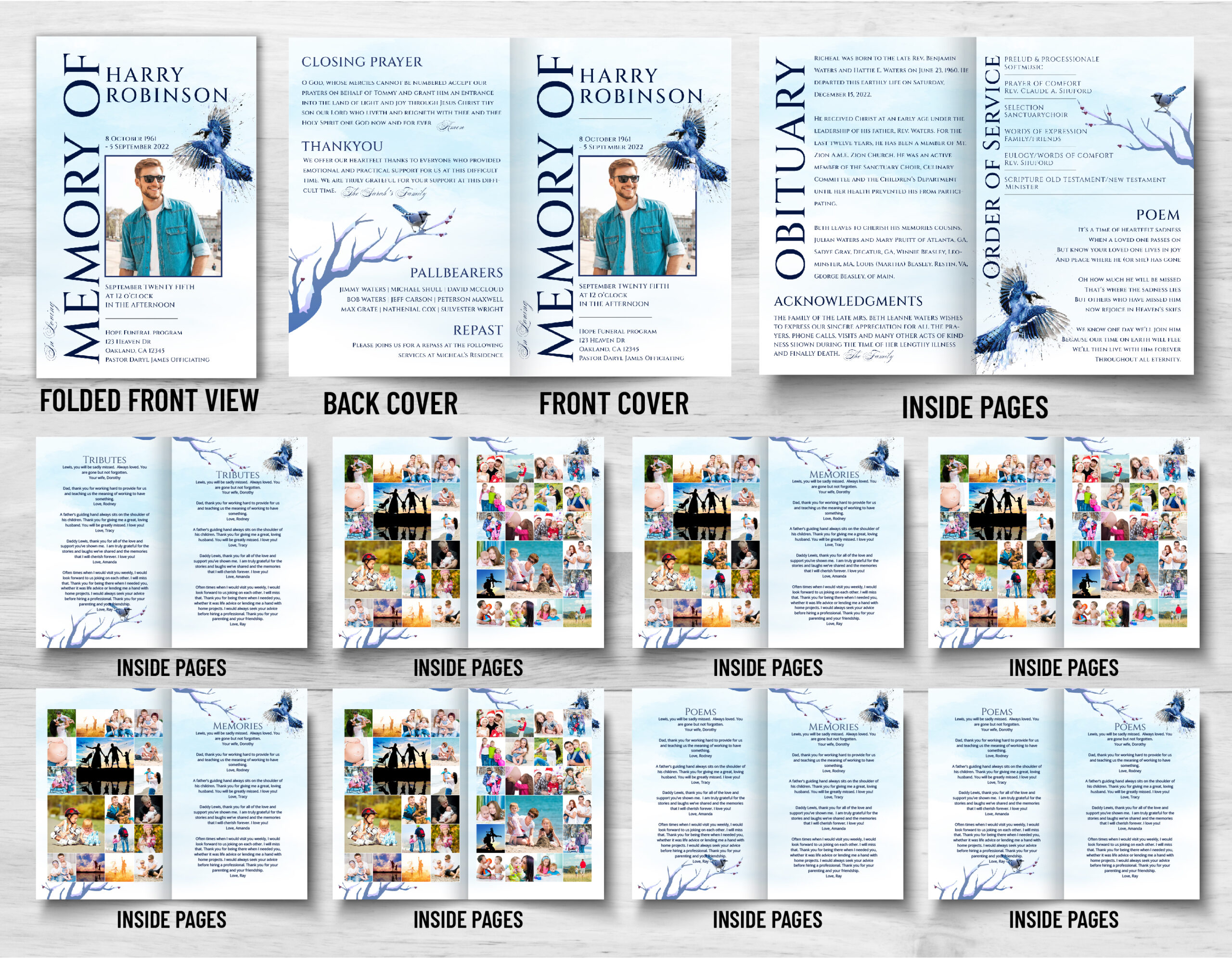 20 Page Funeral Program - 2164 - Memorial Prints - Memorial & Funeral ...