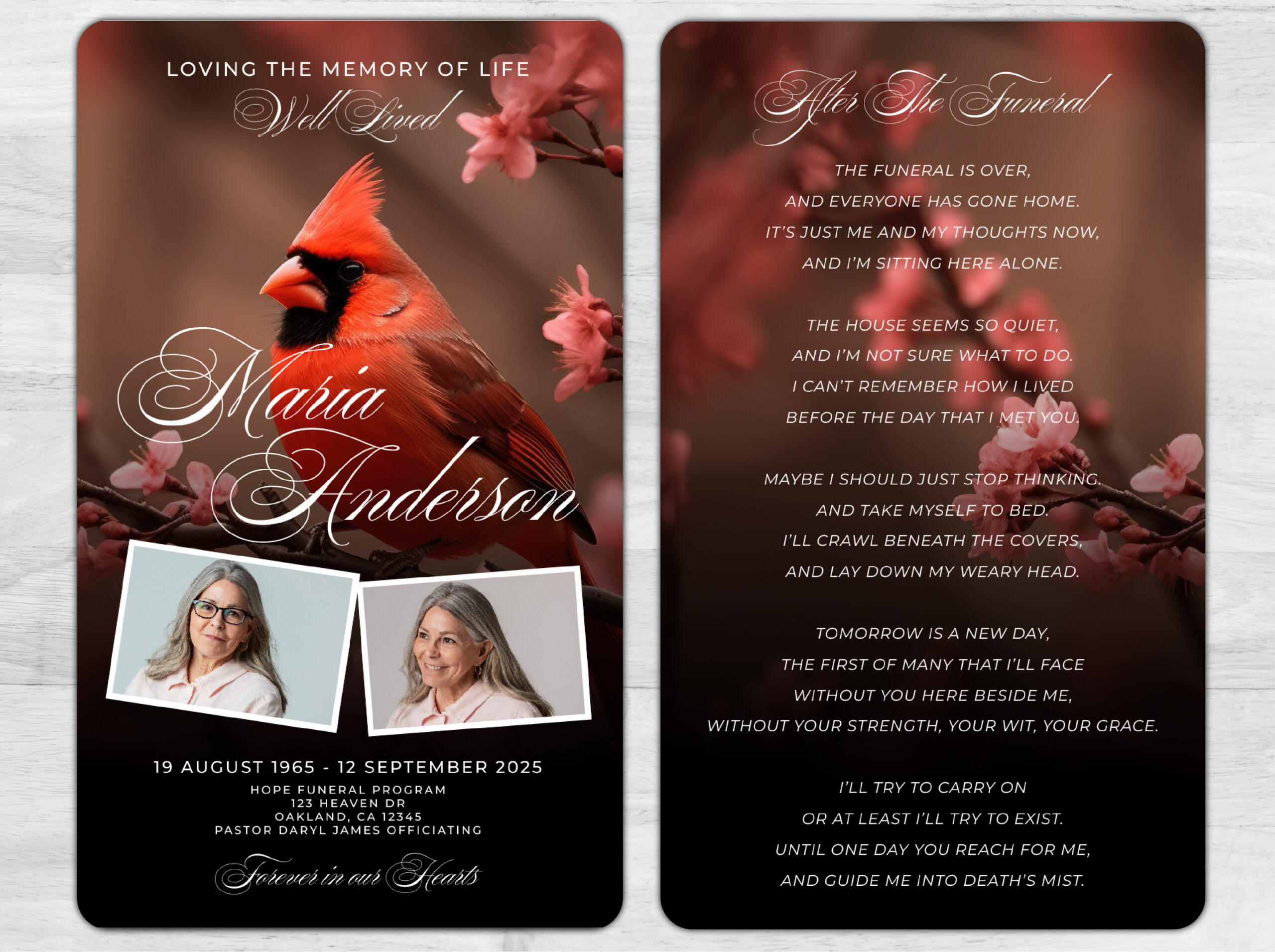4x6 Memorial Card - 2170 - Memorial Prints - Memorial & Funeral Printing