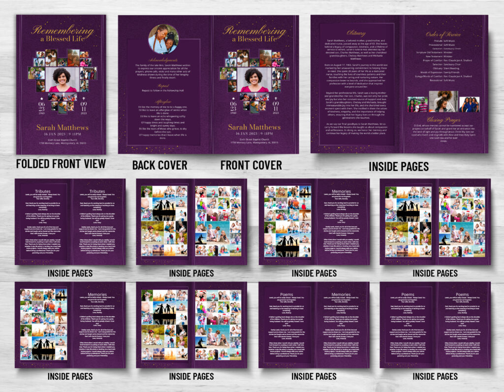 20 Page Funeral Program - 2155 - Memorial Prints - Memorial & Funeral Printing