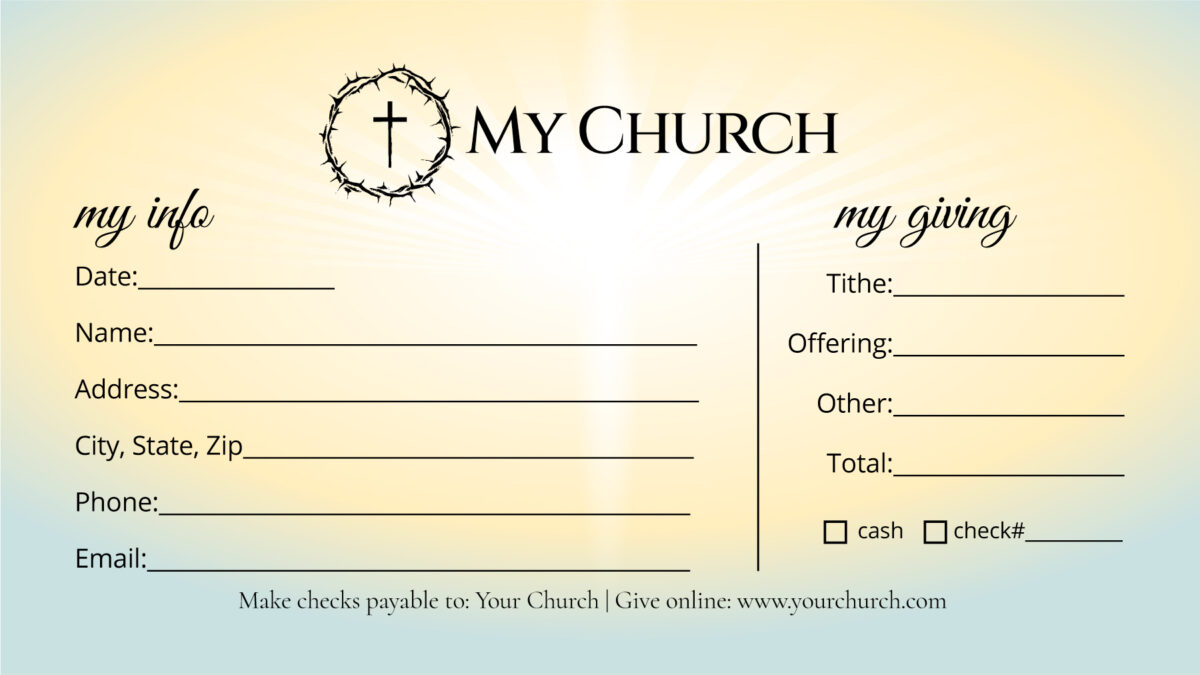 Tithe Envelope - 1028 - Memorial Prints - Memorial & Funeral Printing