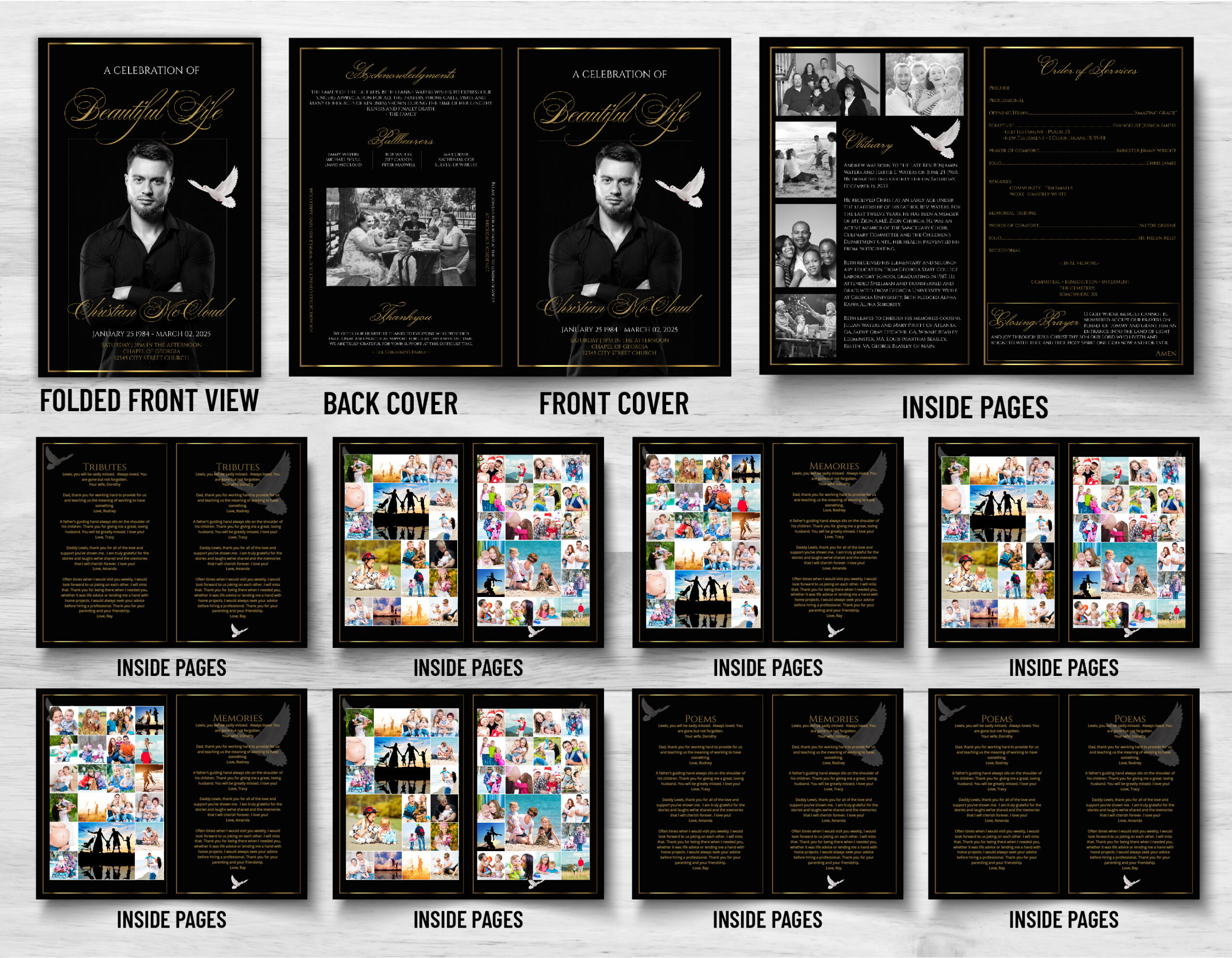 20 Page Funeral Program - 2126 - Memorial Prints - Memorial & Funeral ...