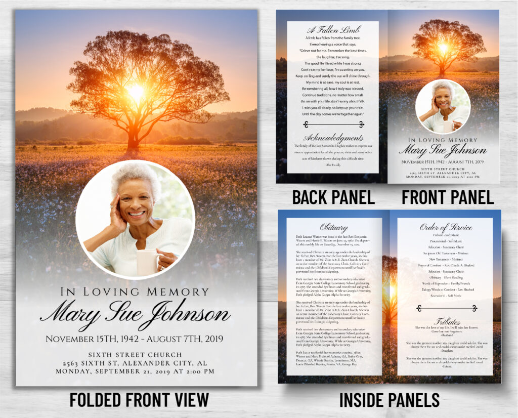 Funeral Program PrePrinted Shell - 2162 - Memorial Prints - Memorial ...